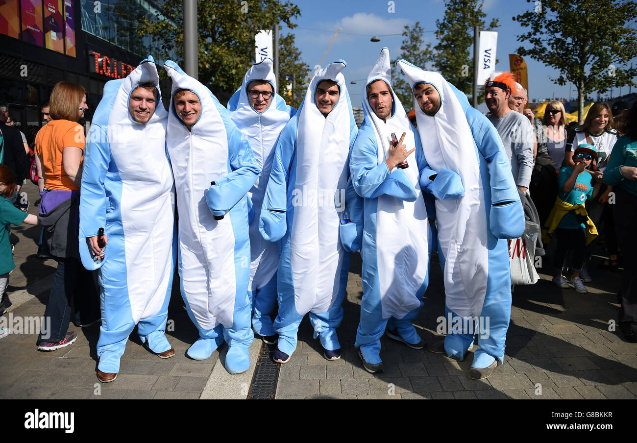 Miami Dolphins fans show their support outside of the stadium before ...