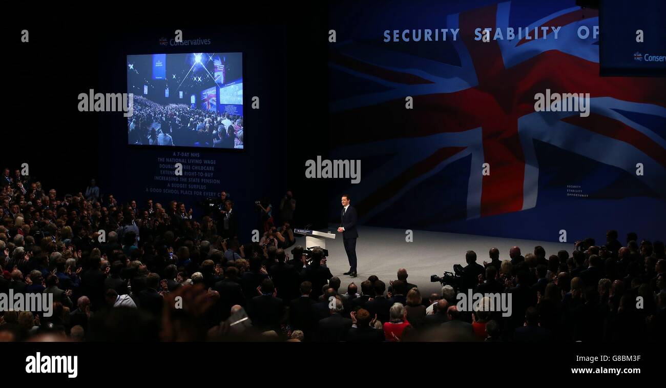 Chancellor George Osborne addresses the Conservative Party conference ...