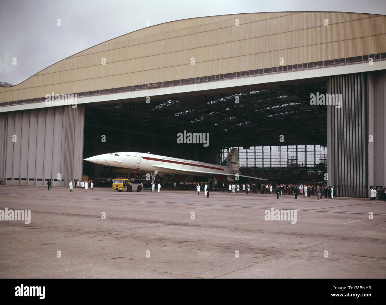 The British-built Concorde supersonic jetliner leaves it's hangar at ...