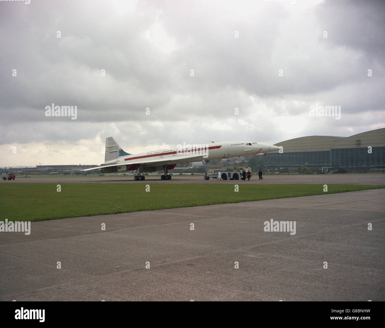 The British-built Concorde supersonic jetliner leaves it's hangar at ...