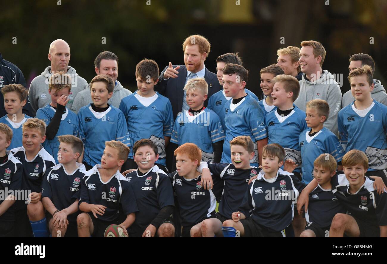 Prince harry poses photographs players visit paignton rugby club hi-res ...