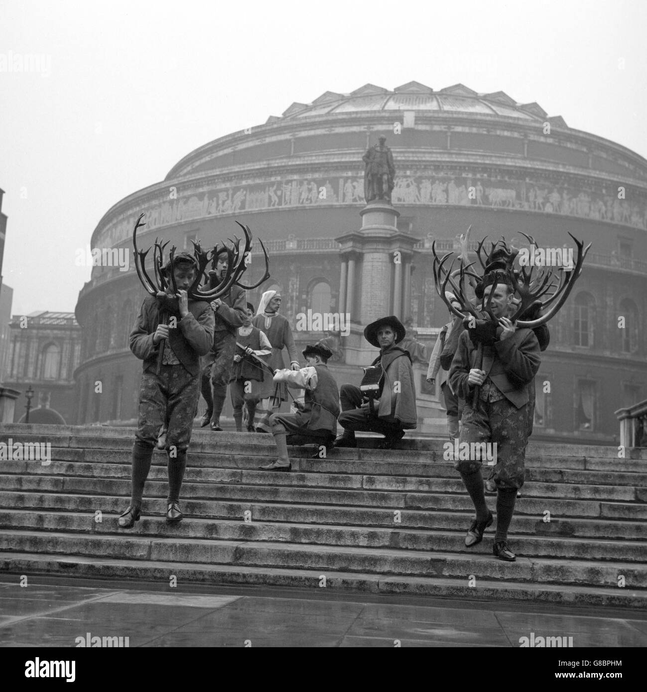 The abbots bromley horn dancers at the royal albert hall hi-res stock ...