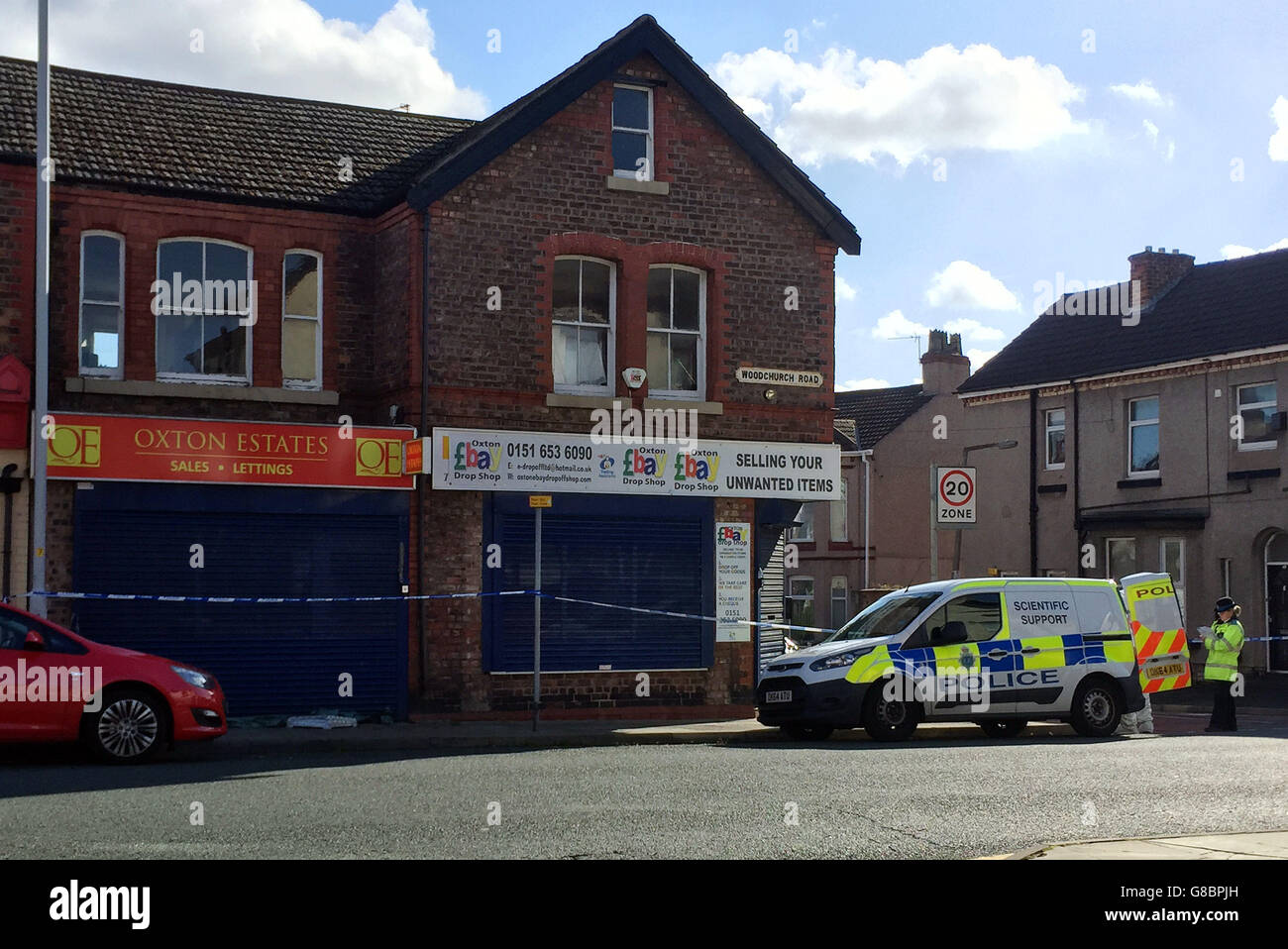 A police scientific support vehicle outside Oxton Estates on Woodchurch ...