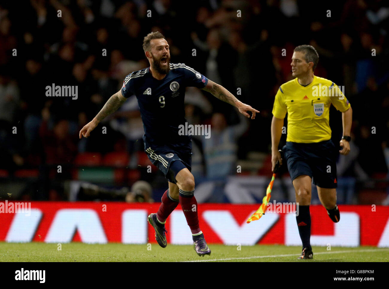 Scotlands steven fletcher after he scores their second goal hi-res ...