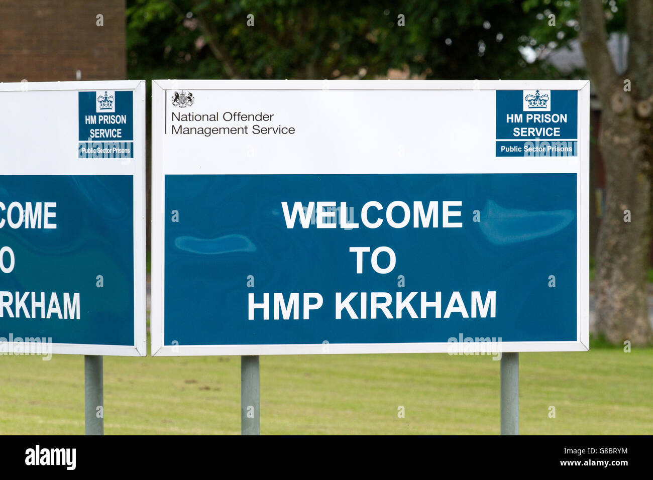 HMP Prison Kirkham is a Category D men's prison sign, located southwest ...