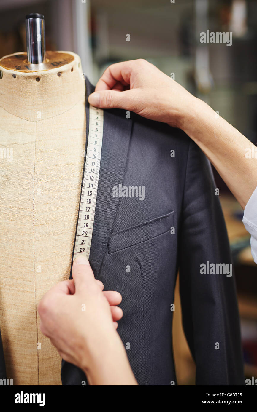 Measuring collar of jacket Stock Photo - Alamy