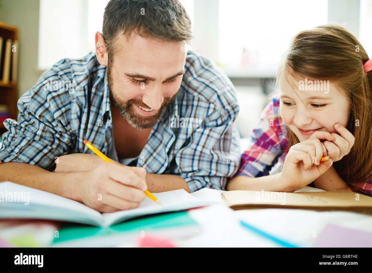 Drawing in copy-book Stock Photo - Alamy