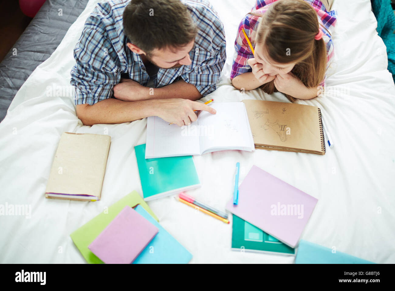Drawing at home Stock Photo - Alamy