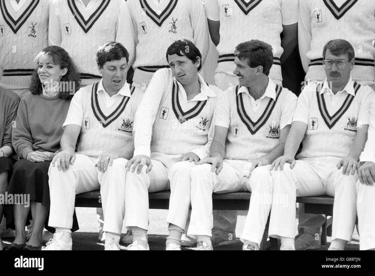 (l-r) ?, Mike Bore, Derek Randall, Bruce French, Eddie Hemmings Stock ...