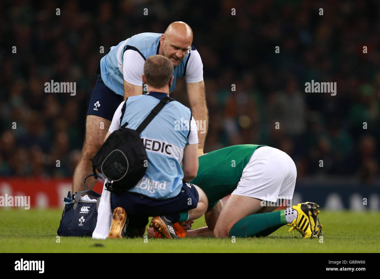 Irelands Jonny Receives Treatment Rugby World Cup Match Millennium