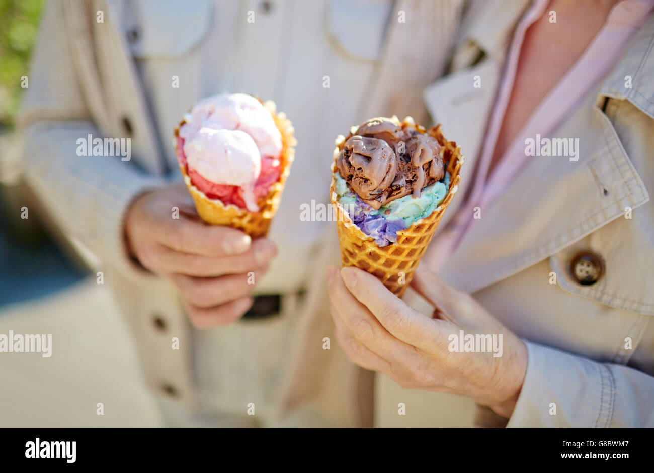 Senior woman ice cream cone hi-res stock photography and images - Alamy