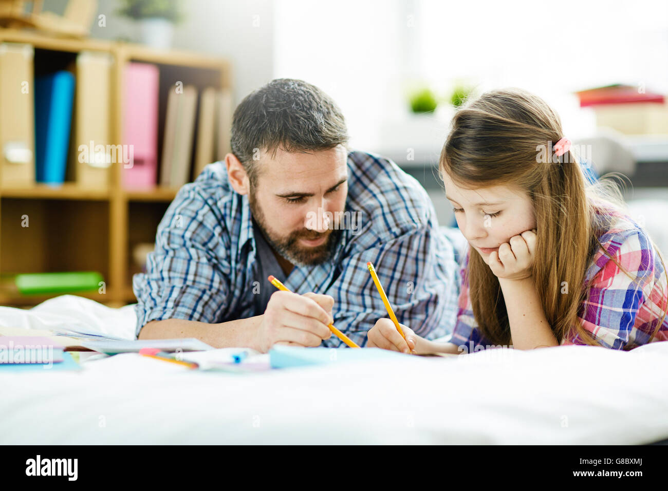 Explaining how to draw Stock Photo - Alamy