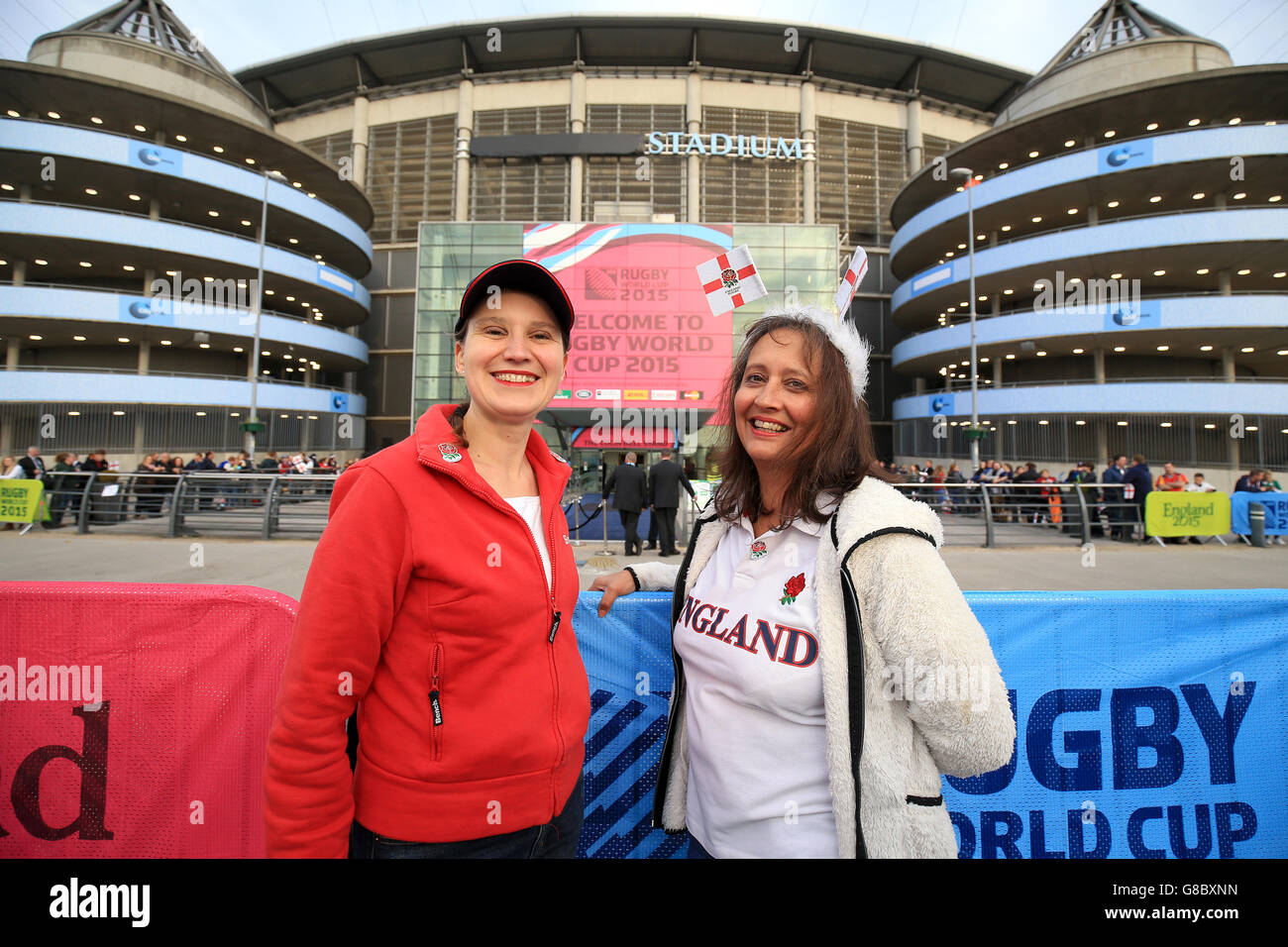 England fans outside the city of manchester stadium the match hi-res ...