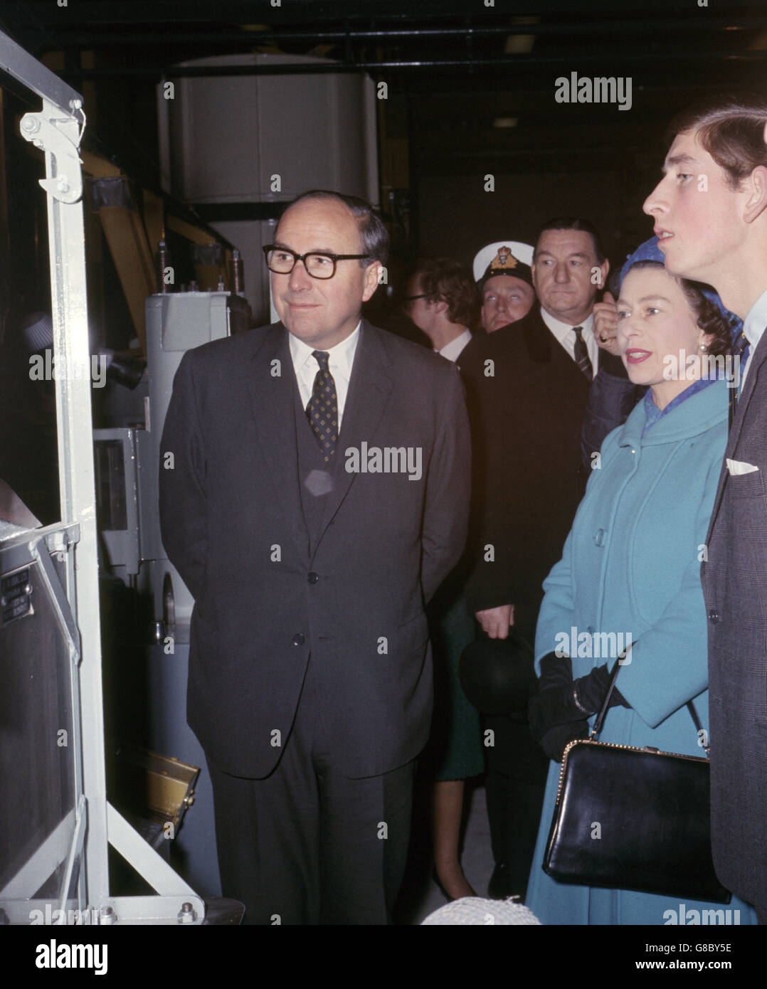 The Queen flanked by Prince Charles and Roy Jenkins, Chancellor of the ...