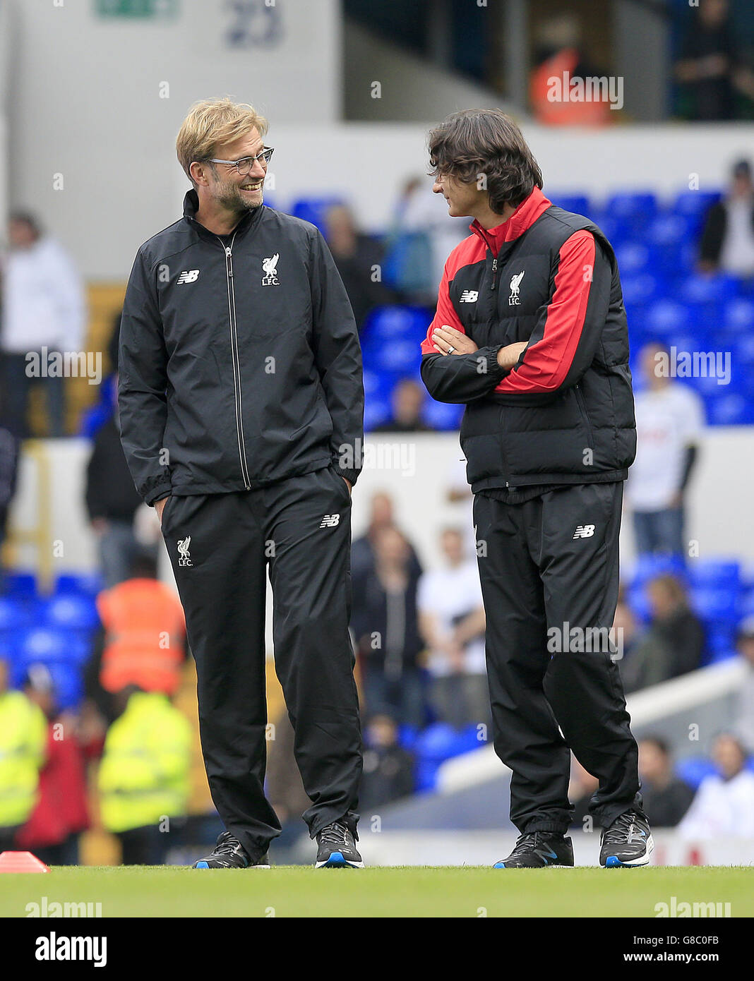 Liverpool manager Jurgen Klopp and assistant Zeljko Buvac look on ...