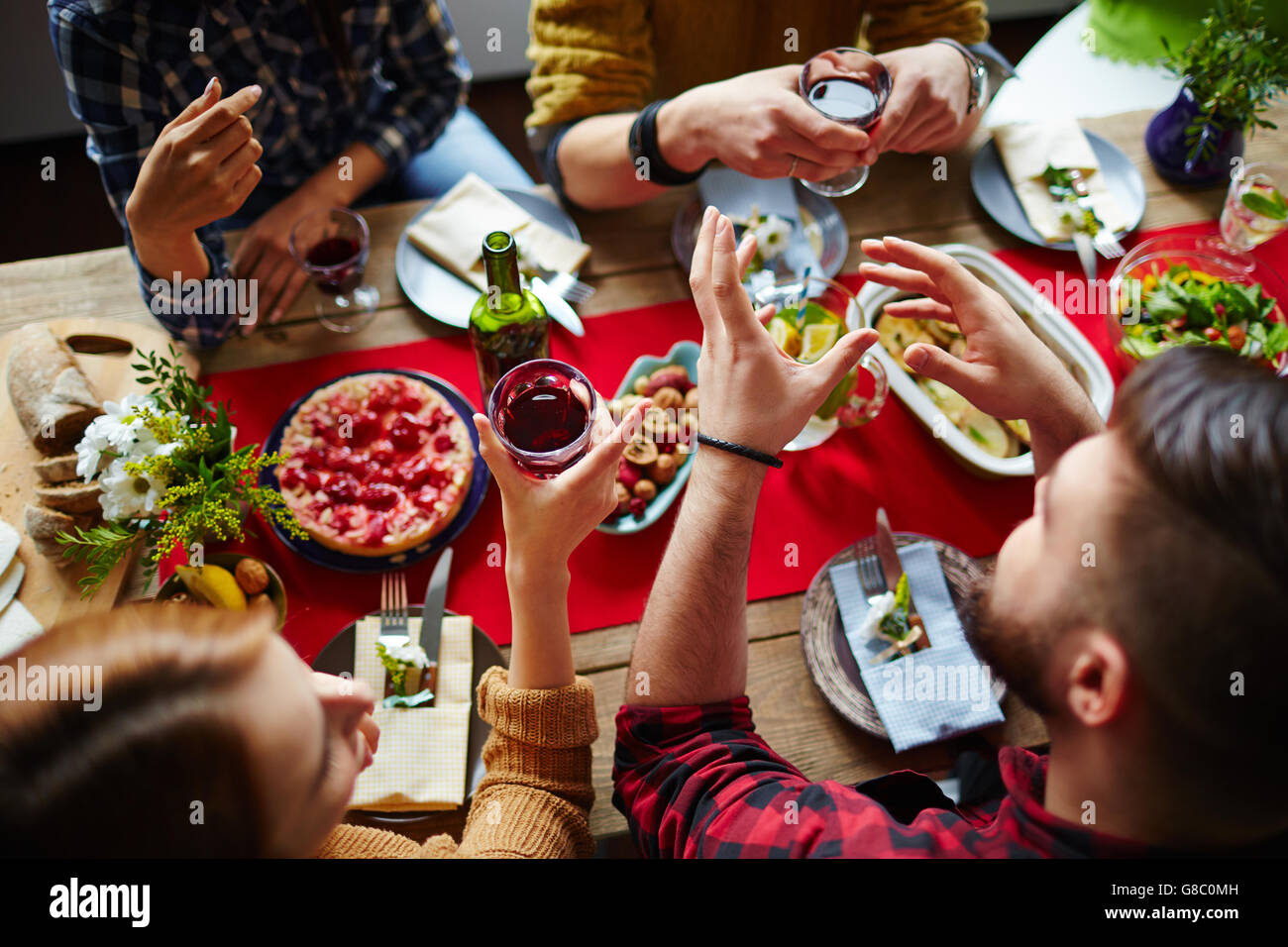 Gathering of friends Stock Photo - Alamy