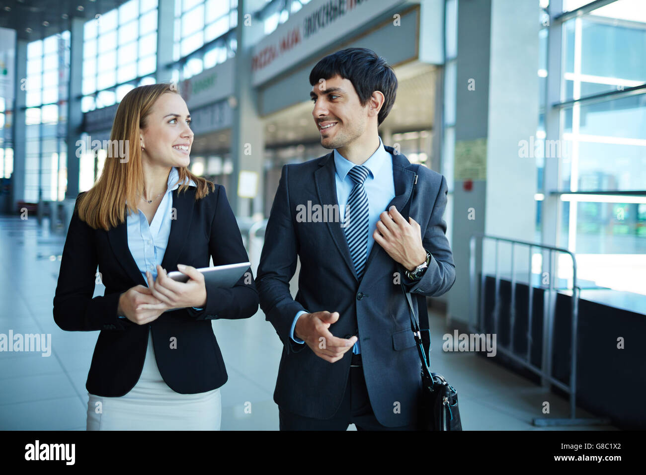 Talk after work Stock Photo - Alamy
