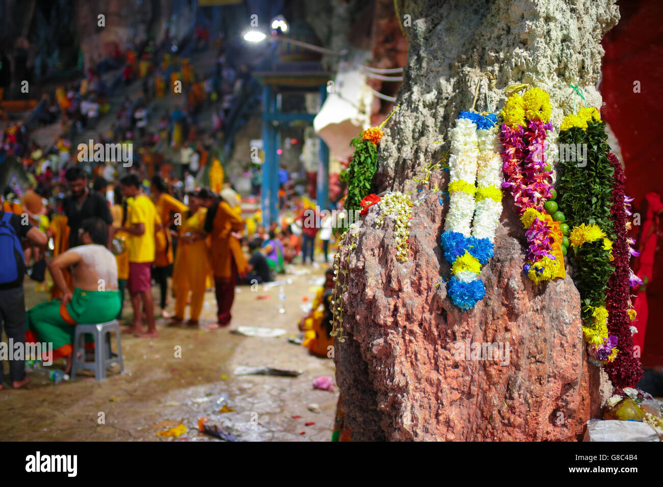 Flower garlands are common decoration for Kavadi bearer during ...
