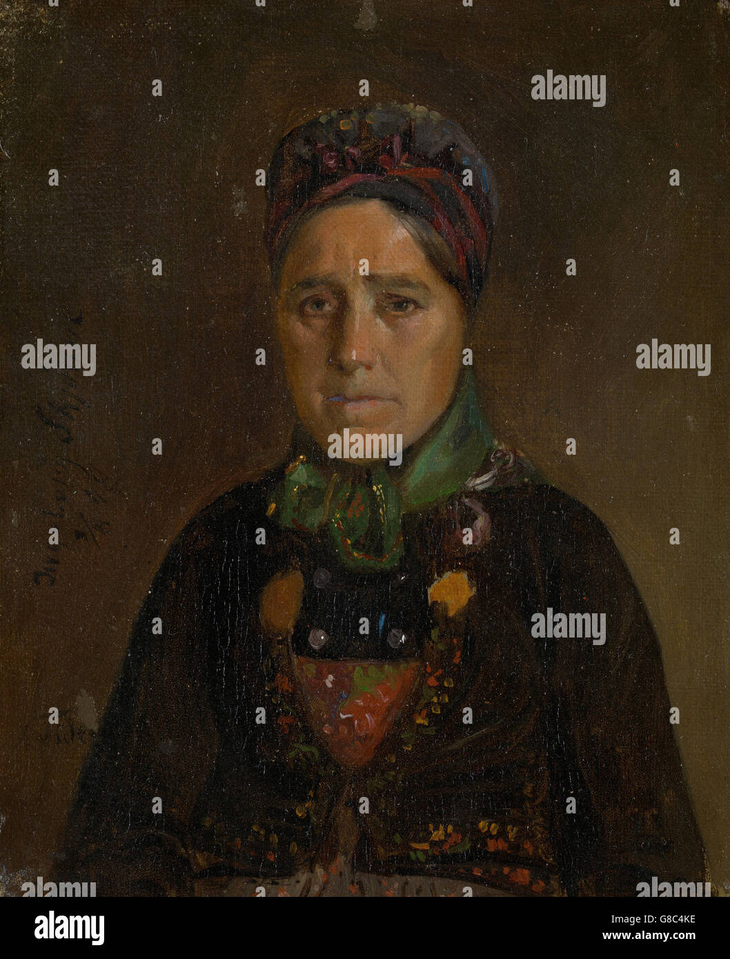 Adolph Tidemand - Portrait of Ingeborg Skjønne from Numeda Stock Photo ...