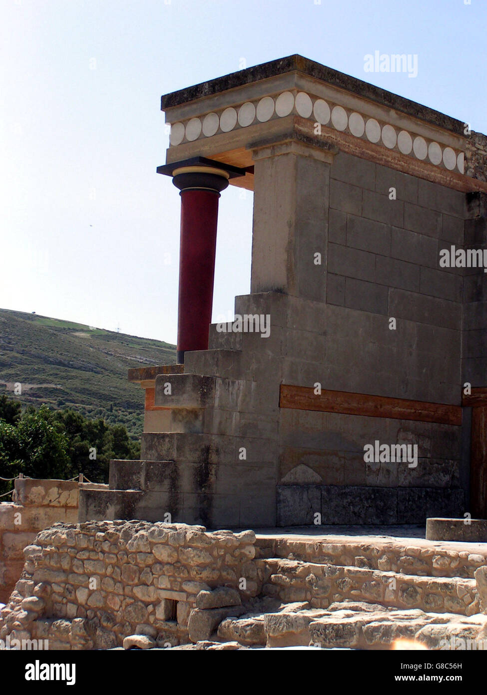 The remains of the Royal Palace at Knossos on Crete. The palace was the ...
