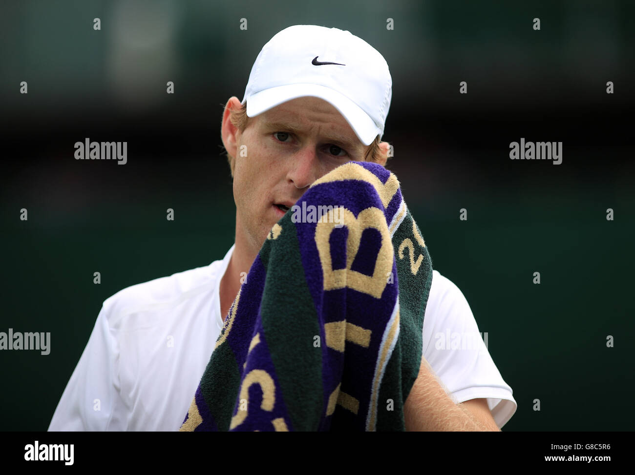 Luke Saville in action against Dennis Novikov on day Two of the ...