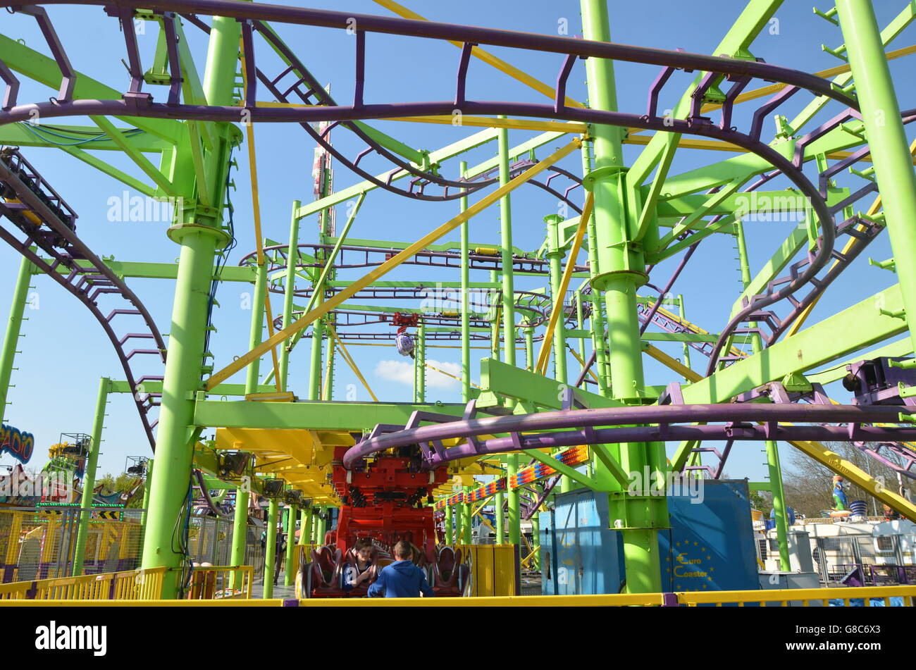 Green roller coaster hi-res stock photography and images - Alamy