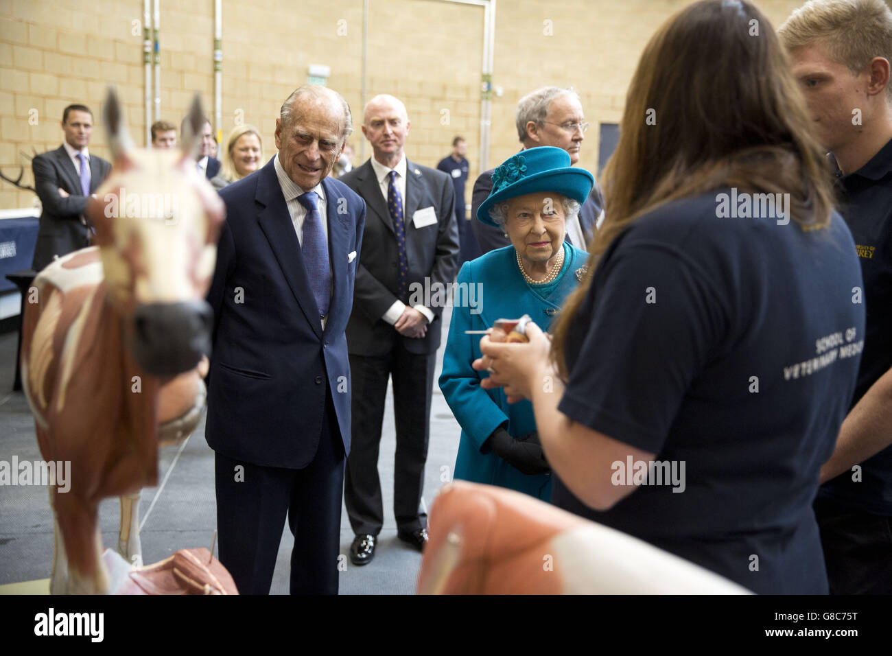 Queen Elizabeth II and the Duke of Edinburgh tour the Large Animals ...