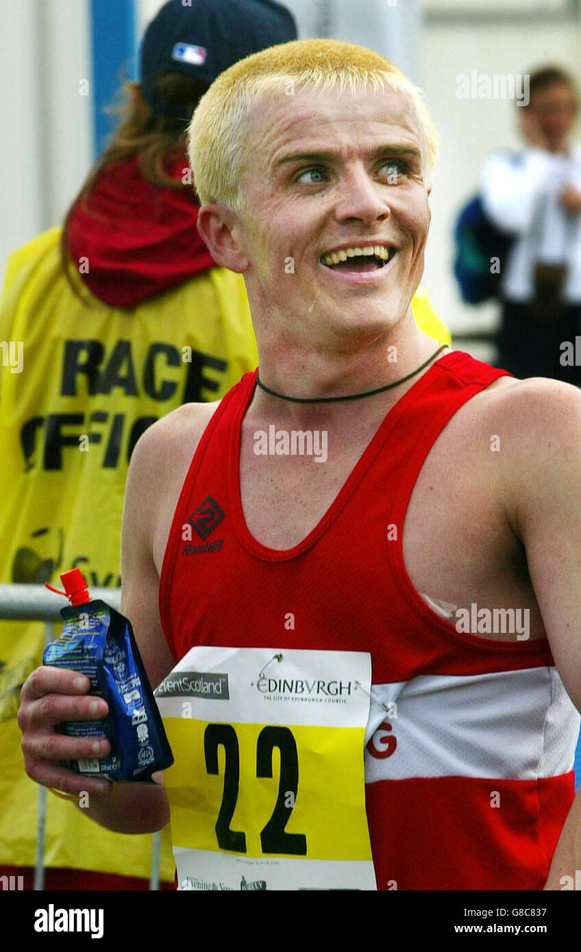 Robert Gilroy, the first Scottish marathon runner to cross the finish ...