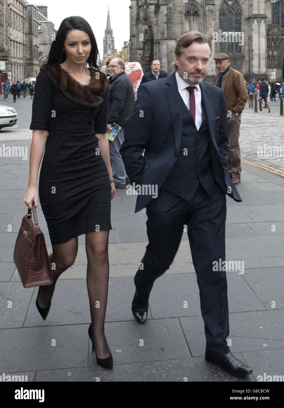 Former owner of Glasgow Rangers, Craig Whyte arrives with his partner ...