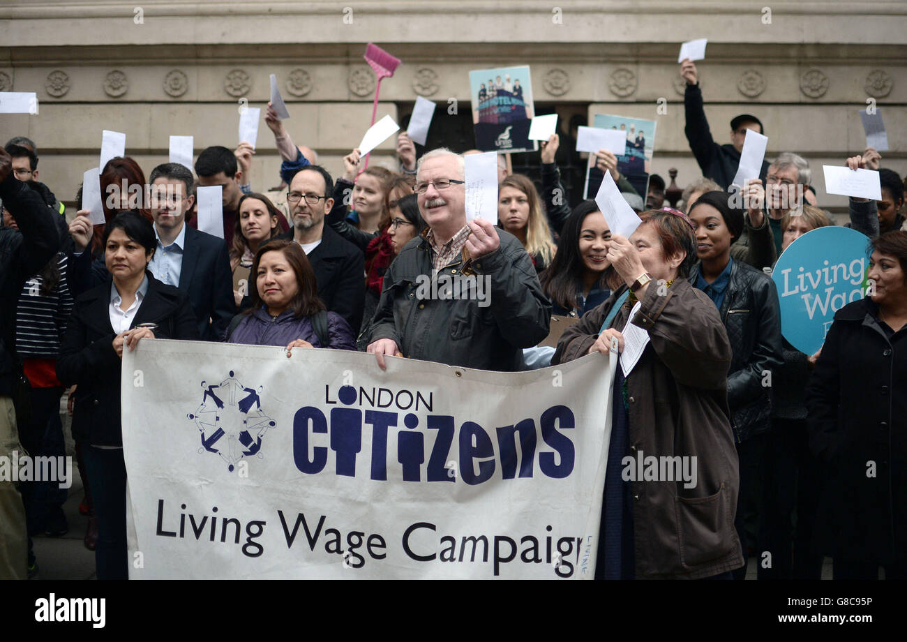 Living Wage protest Stock Photo - Alamy
