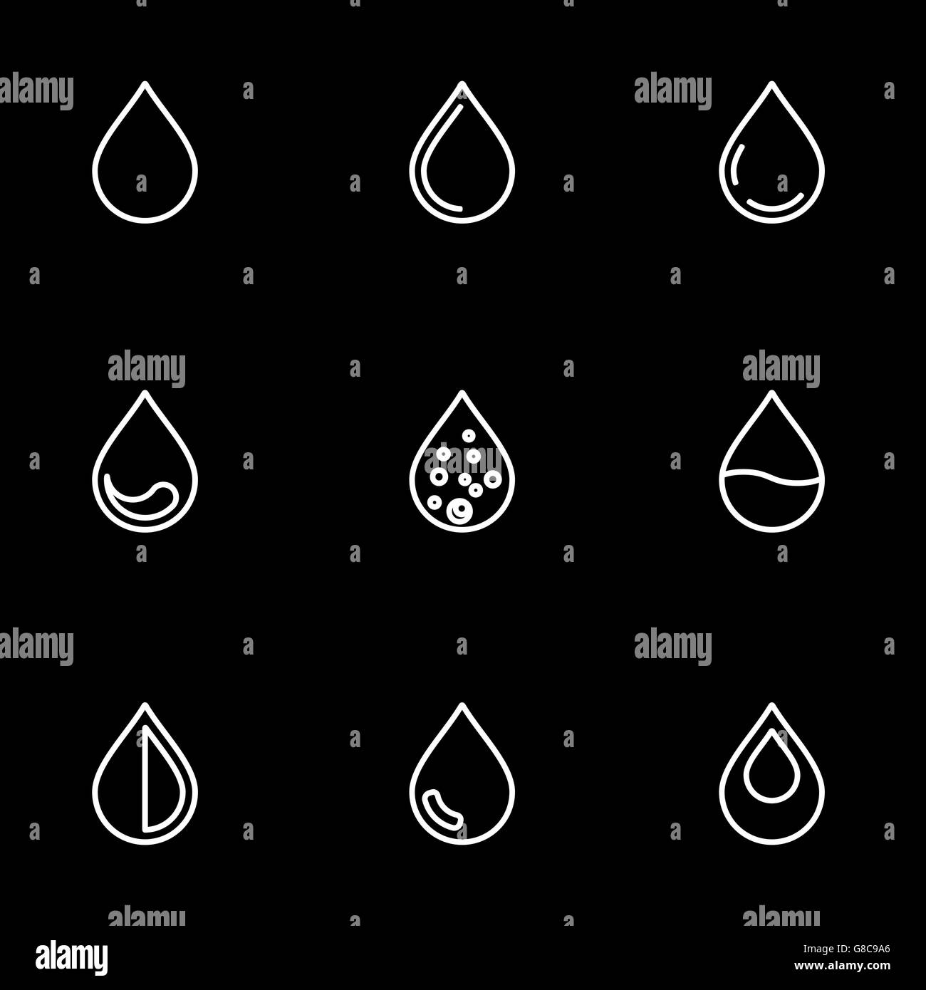 Vector line drop icon set Stock Vector Image & Art - Alamy