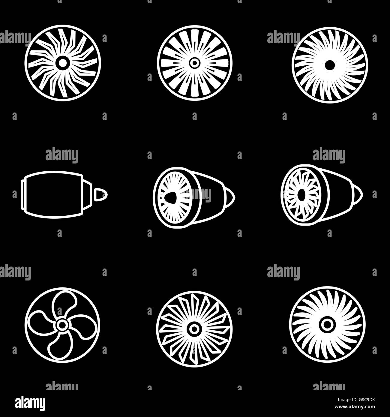 Vector line turbines icon set Stock Vector Image & Art - Alamy