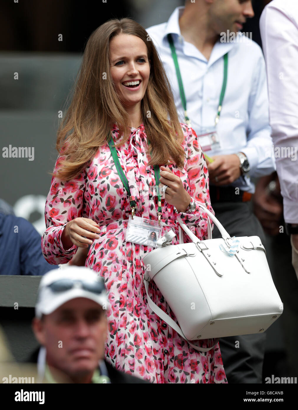 Kim Murray makes her way to the players box on centre court on day Two ...