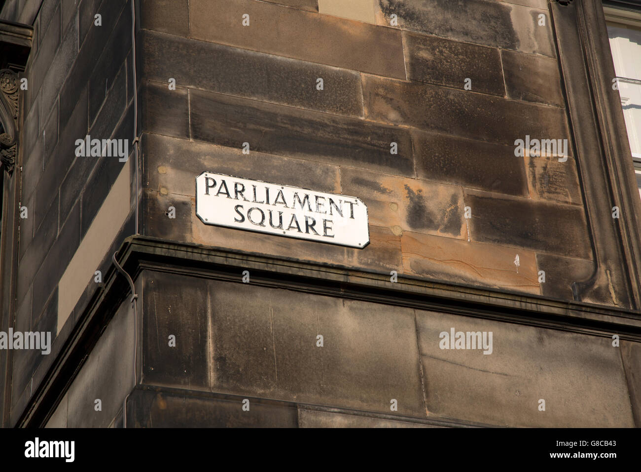 Parliament Square Street Sign, Royal Mile; Edinburgh; Scotland Stock ...