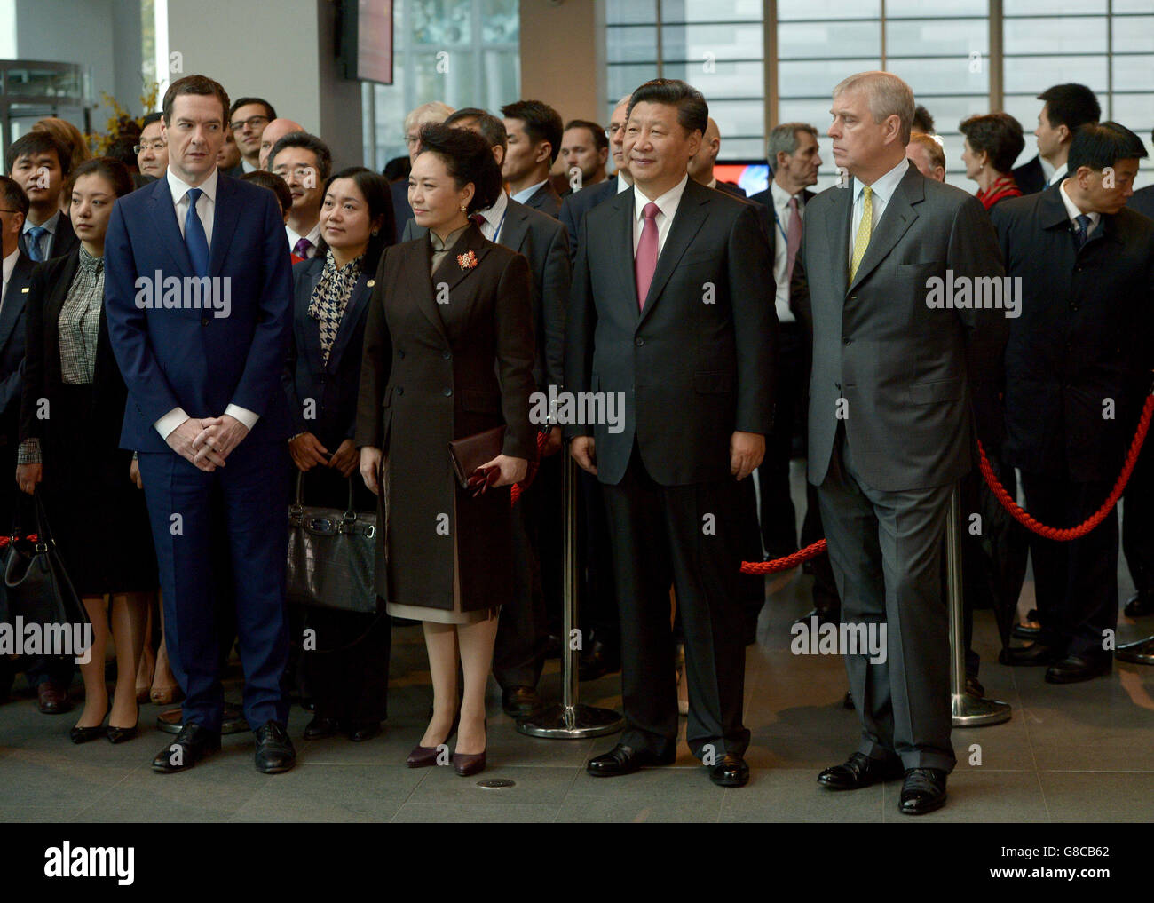 (From the left) Chancellor George Osborne, Madame Peng Liyuan, Chinese ...