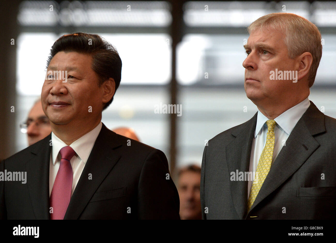 Chinese President Xi Jinping and the Duke of York listen to speeches ...
