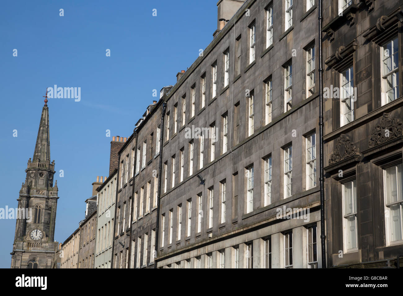 Tron Kirk Church and Royal Mile Street; Edinburgh; Scotland Stock Photo ...