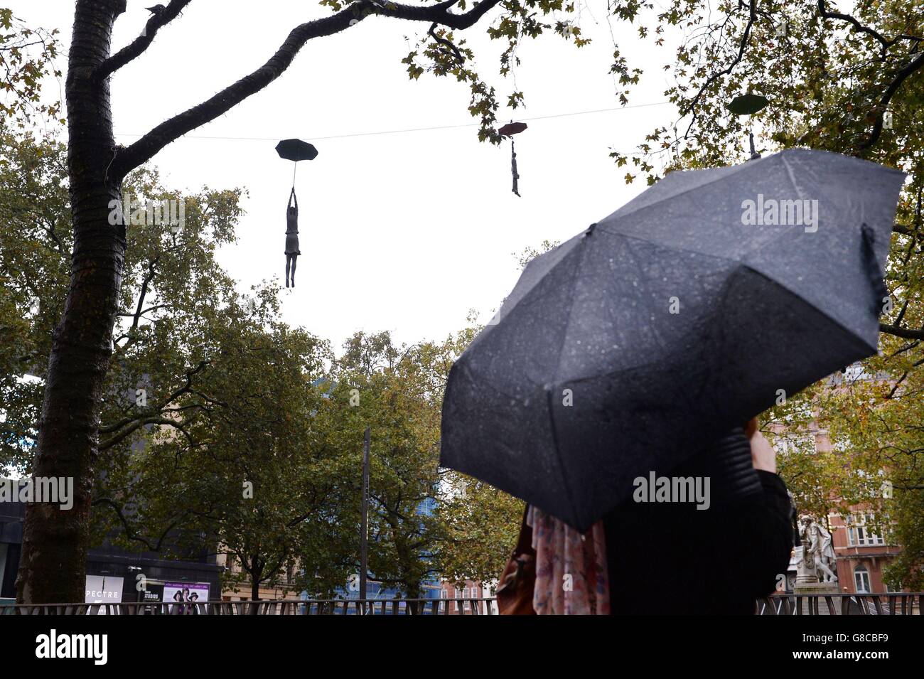 flying amongst the plane trees of Leicester Gardens in London 's ...
