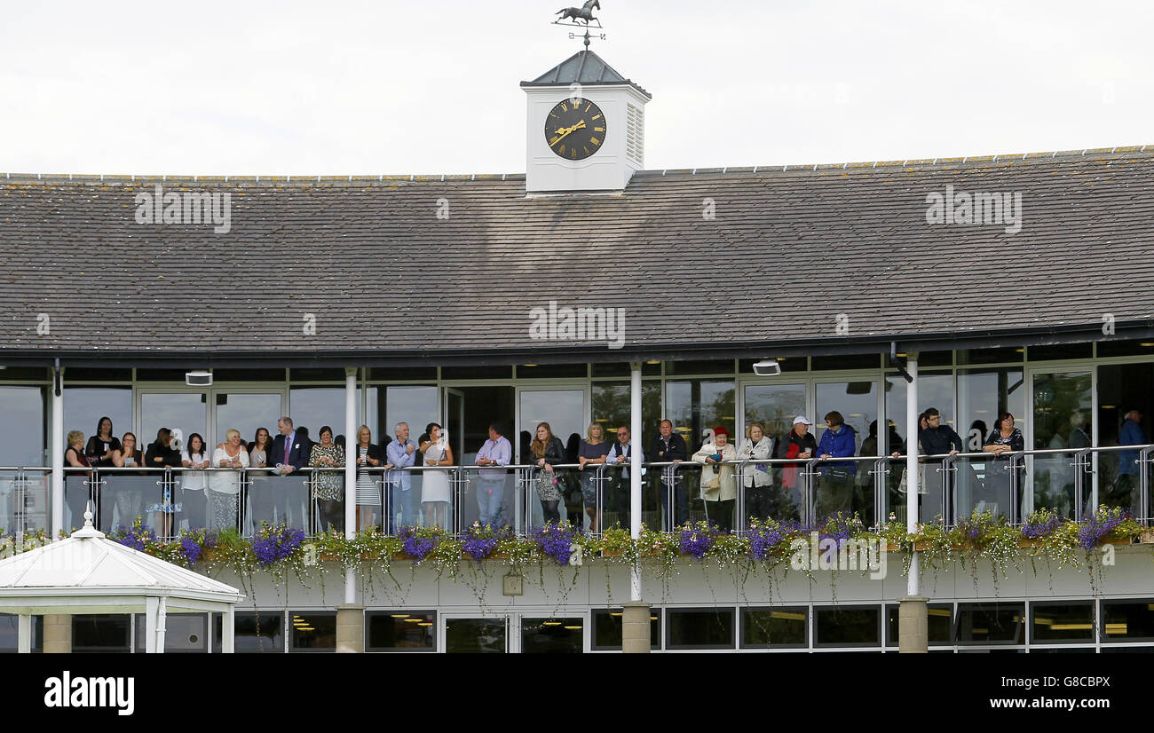Racegoers in the stands at beverley racecourse hi-res stock photography ...