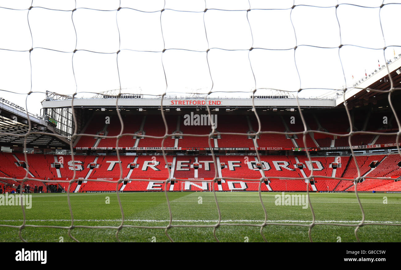 A general view of The Stretford End before the game between Manchester ...