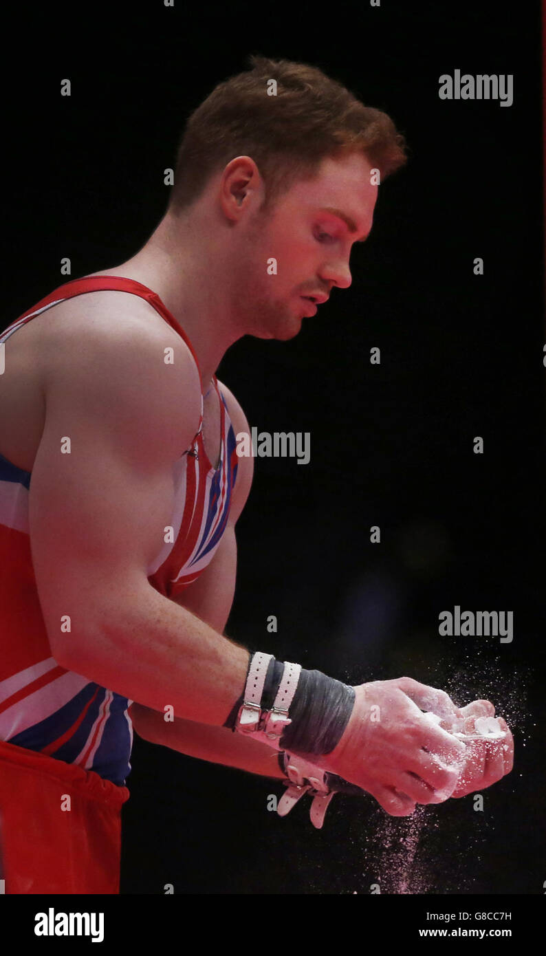 Great Britain's Daniel Purvis puts chalk on his hands ahead of ...