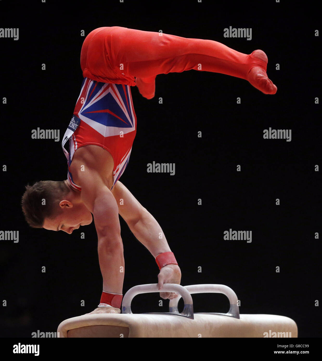 Great Britain's Brinn Bevan competes on the Pommel Horse during day ...
