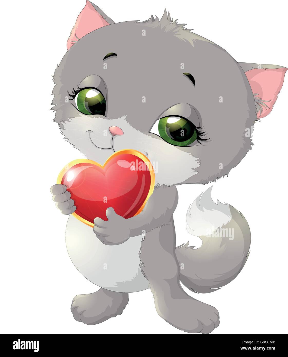 Cat heart box Stock Vector Images - Alamy