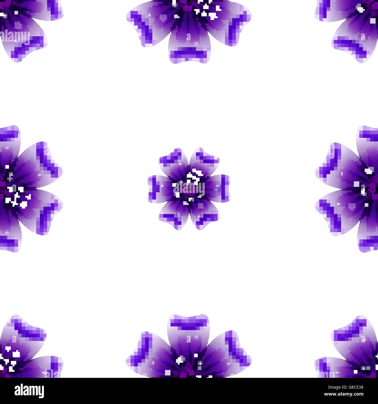 Beautiful violet flower. Seamless floral pattern. Vector illustration ...