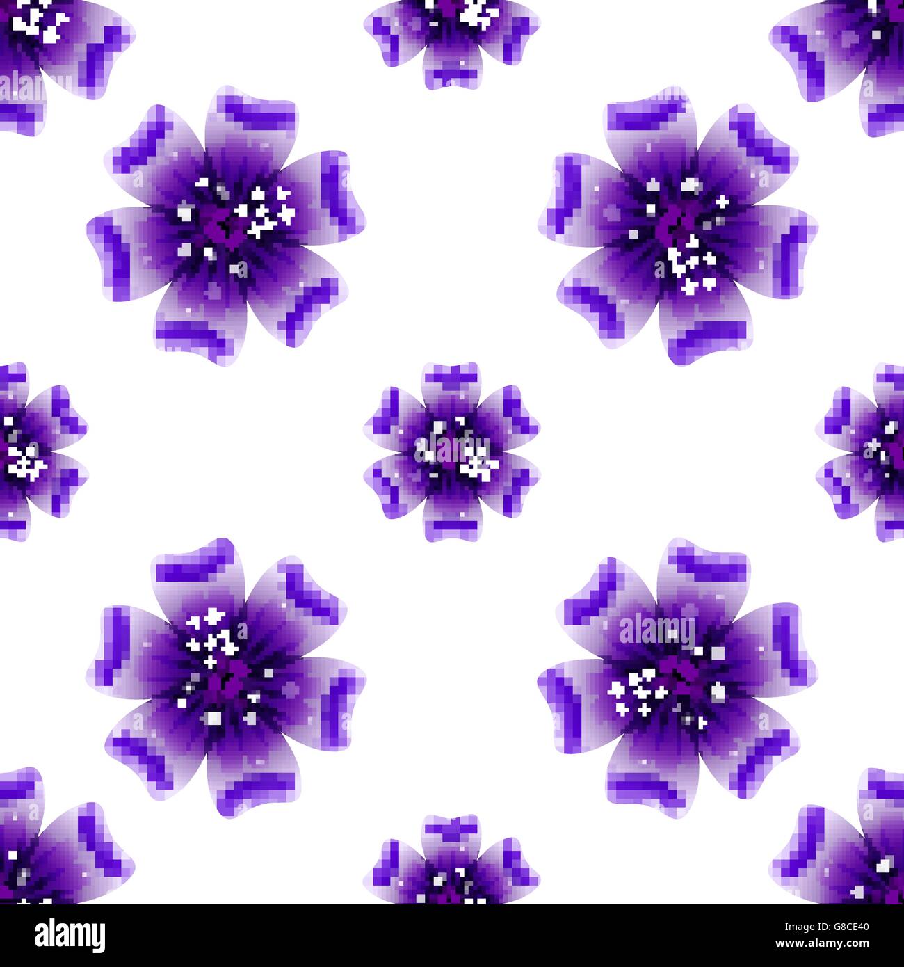 Beautiful violet flower. Seamless floral pattern. Vector illustration ...
