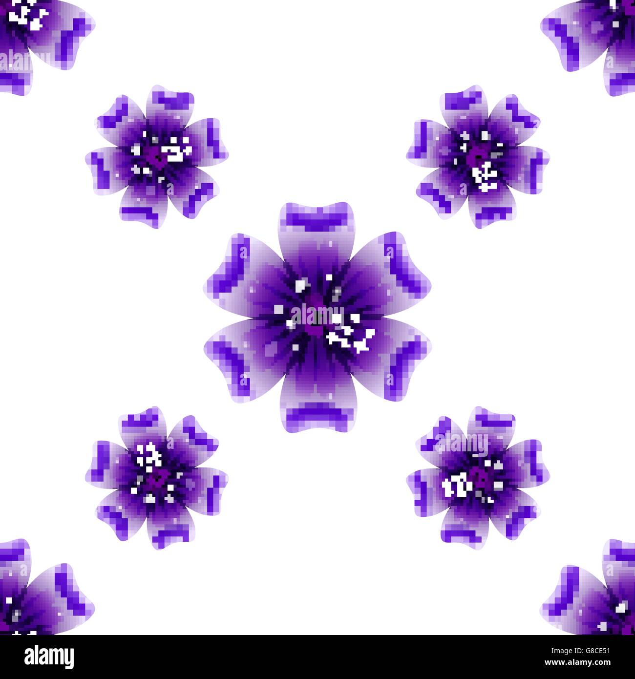 Beautiful violet flower. Seamless floral pattern. Vector illustration ...