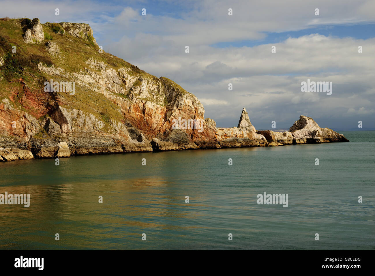 Long Quarry Point at Anstey's Cove, Torquay, Devon Stock Photo - Alamy