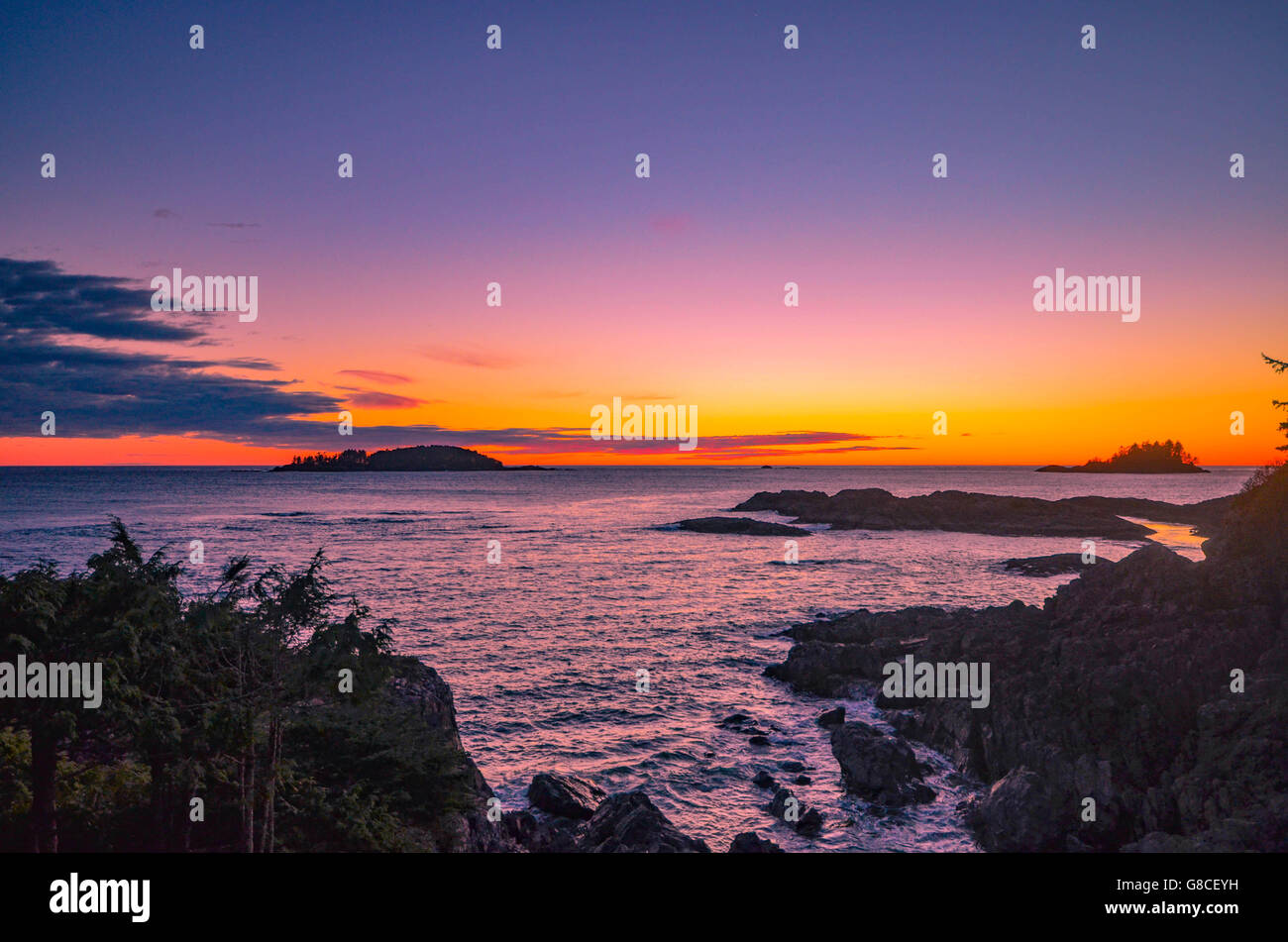A Sunset on the Pacific Ocean, near Tofino, Canada Stock Photo - Alamy