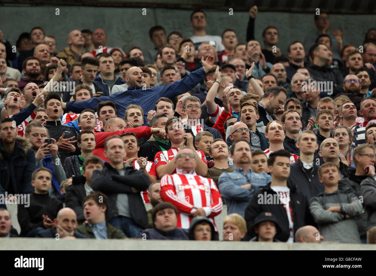 Stoke city fans in the stands at st james park hi-res stock photography ...
