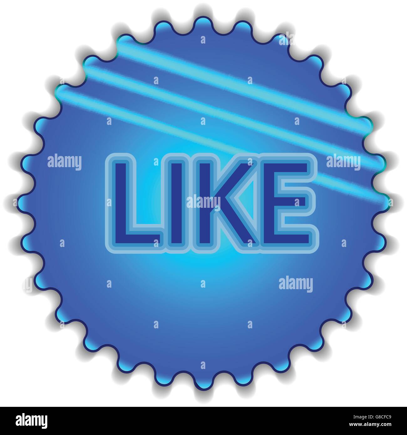 Big blue button labeled "LIKE Stock Vector Image & Art - Alamy
